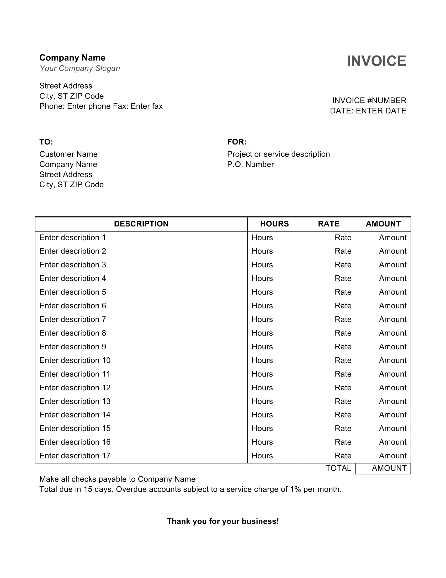 How To Make An Invoice On Word