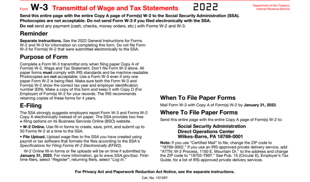 What Is A W 3 Form And How Do I File It What Is A W 3 Form And How Do I File It