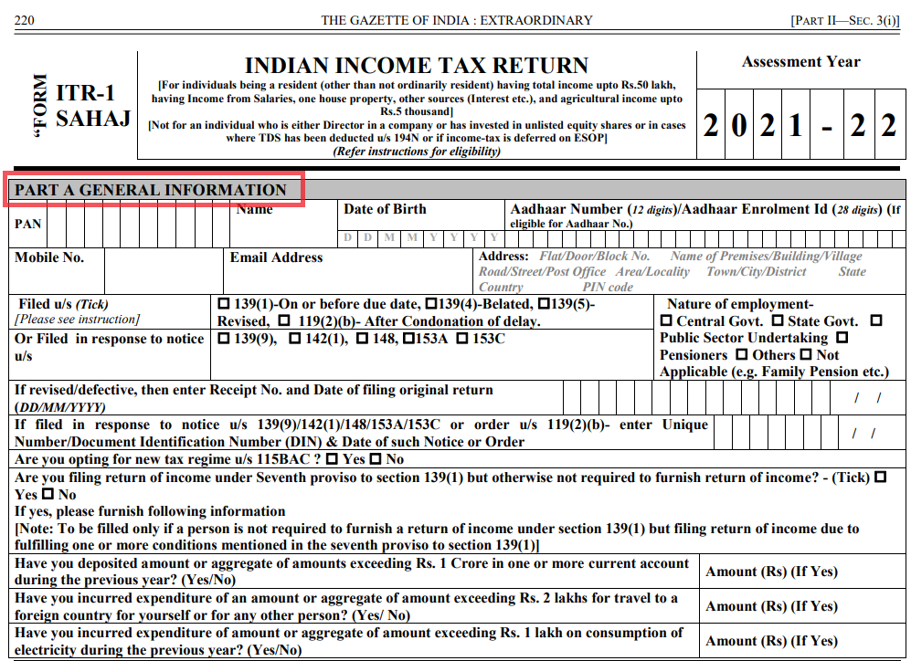 What is ITR 1 Form and How to File It?
