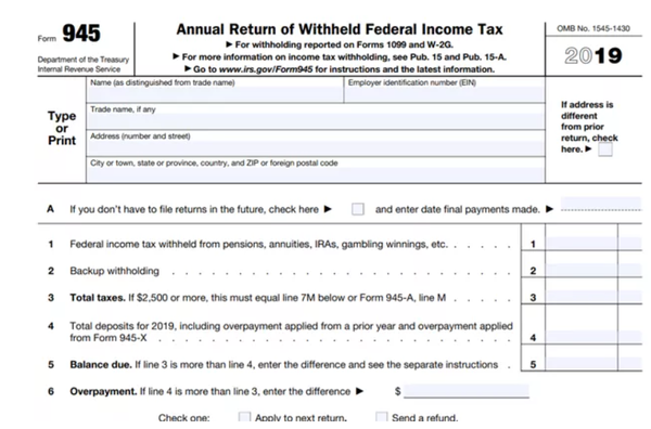 Things an Employer Must Know About IRS Form 945 in the US!