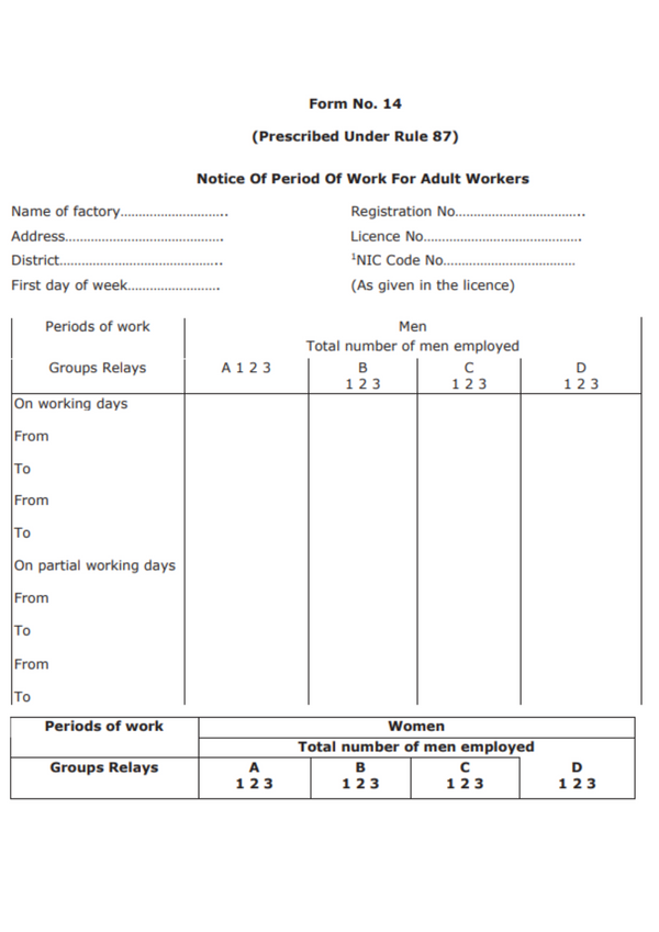 Gujarat Factories Rules, 1963 - Forms (Part 2)