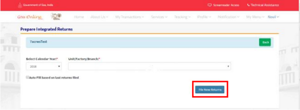 Goa - Form 35 - Half Yearly Returns