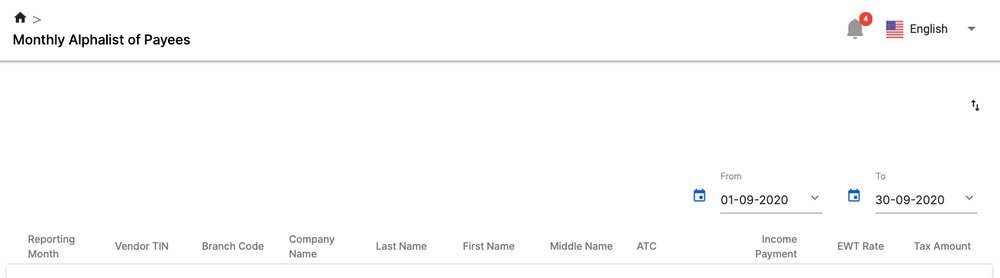 Philippines Tax: Monthly Alphalist of Payees Report under Deskera Books