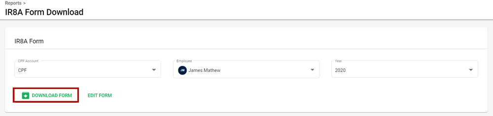 How to download IR8A Form using Deskera People?