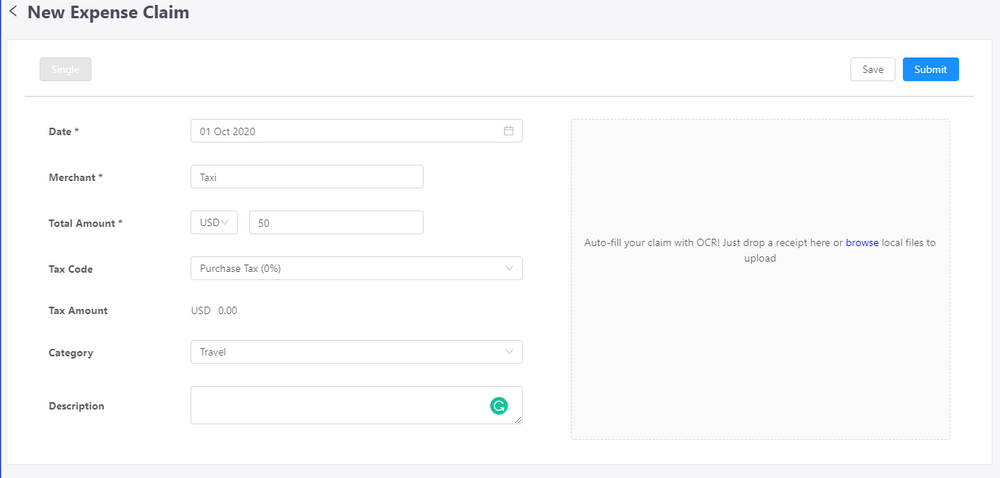 How to create a New Expense Claim using Expense Module?