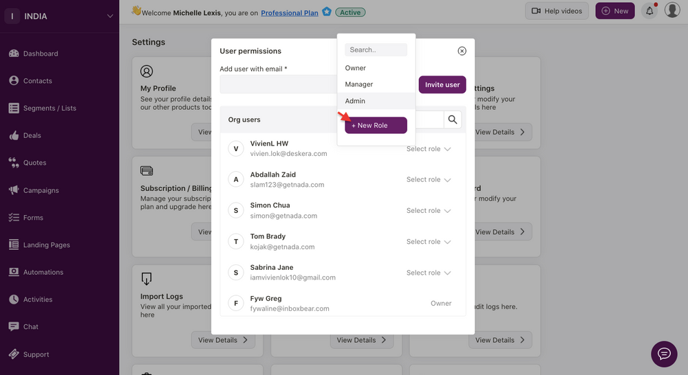 How to invite users to Deskera CRM Plus?