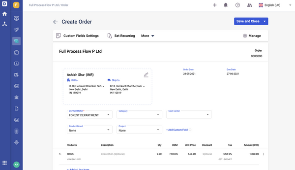 How to create partial bill in Deskera Books+?