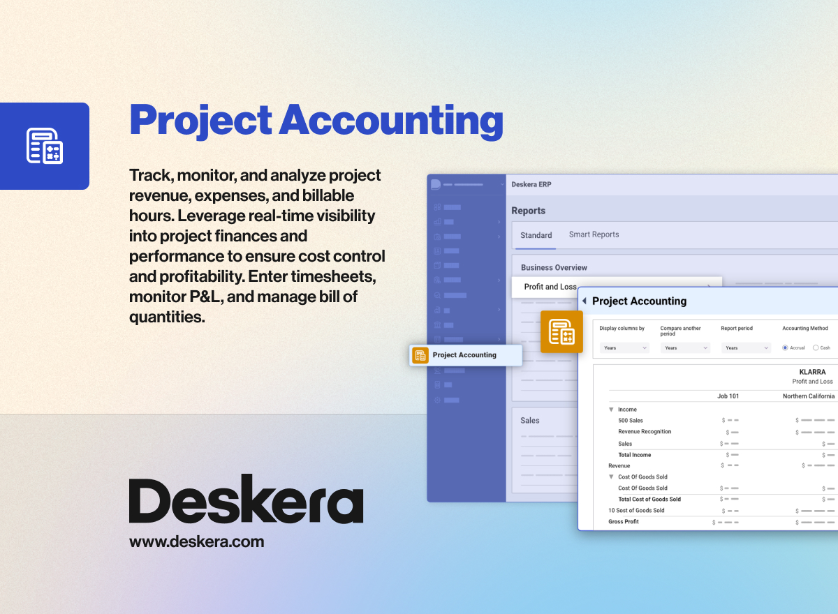 Deskera Project Accounting Software | Real-Time Financial Visibility